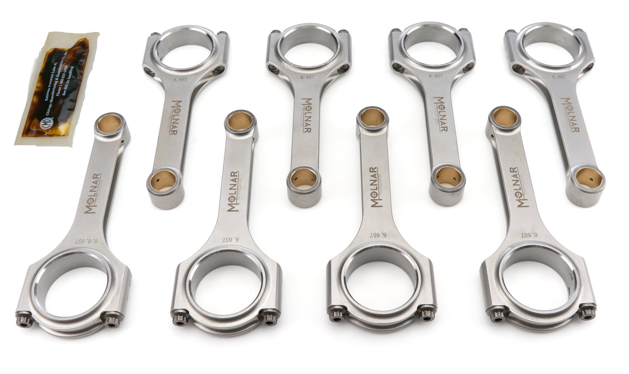 Molnar FH6657RFB-T8-A 6.657 H-Beam Rod Set for Ford 5.4L Modular