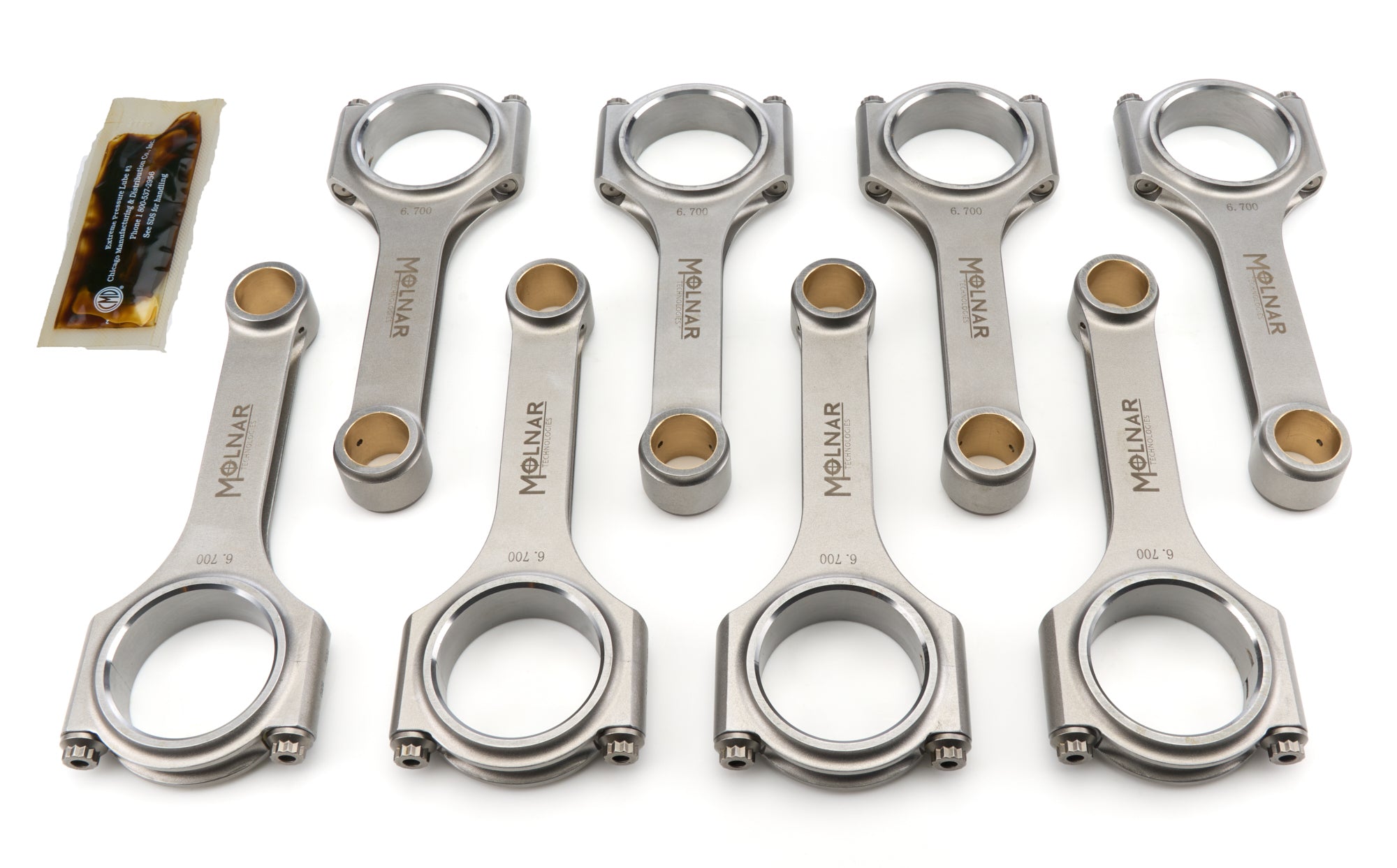 Molnar FH6700VTB8-A 6.700 H-Beam Rod Set for Ford BBF 460 w/2.200 Pin